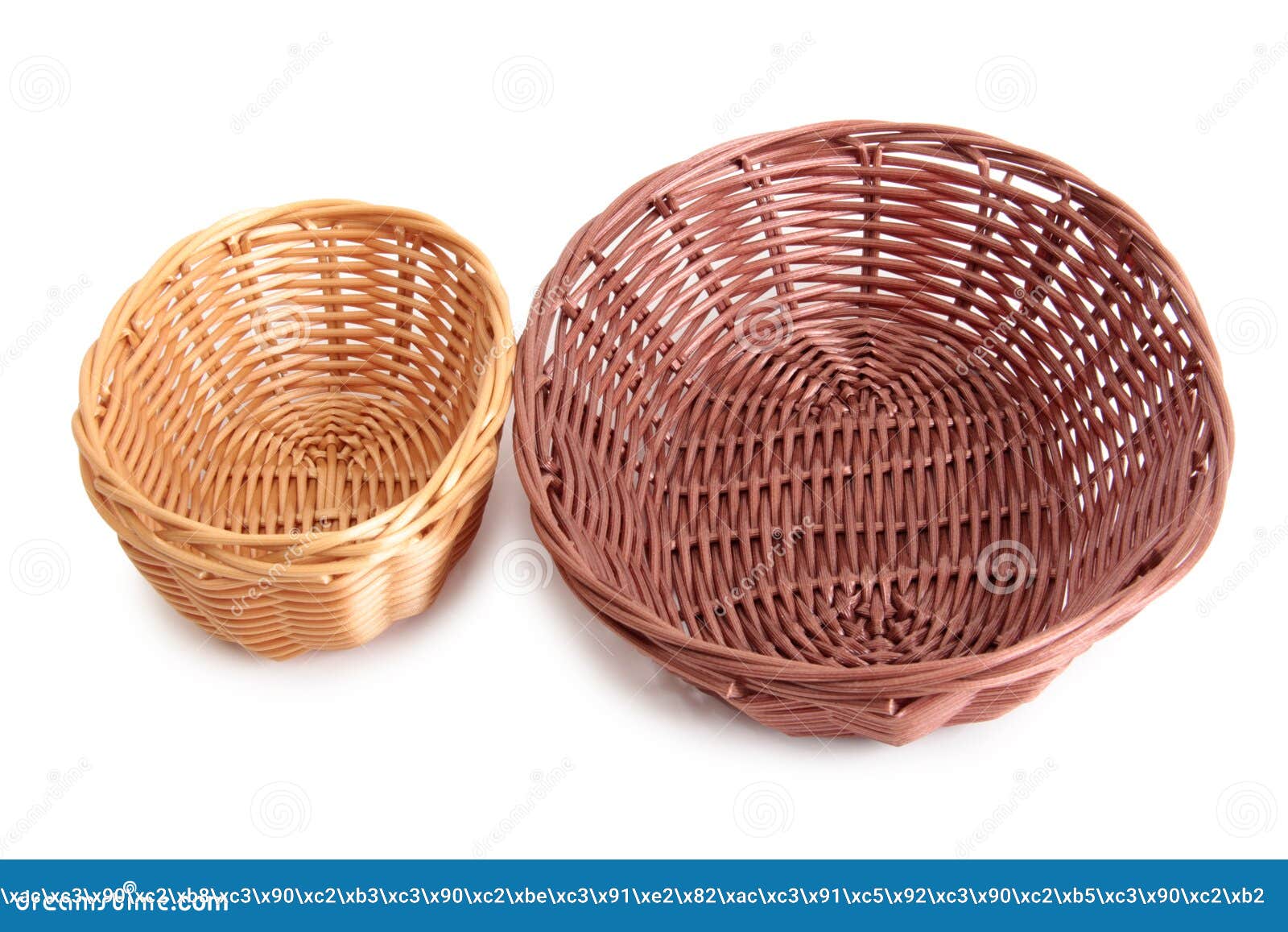 Two Basket on White Background Stock Image - Image of brown, flour ...