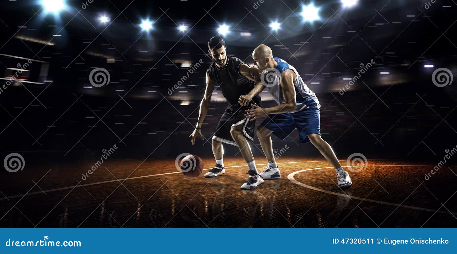 Two Basketball Players On The Court Royalty-Free Stock Photo ...