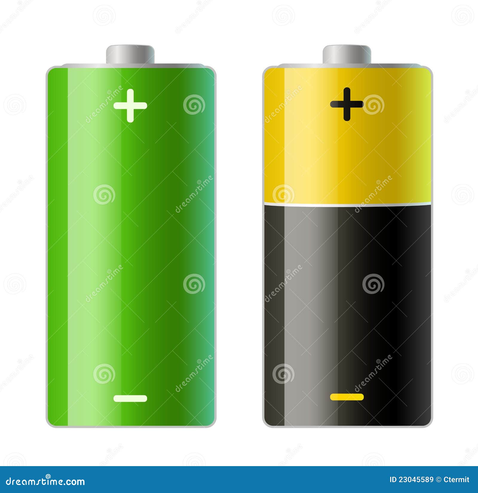 Two batteries icons stock vector. Illustration of electricity - 23045589