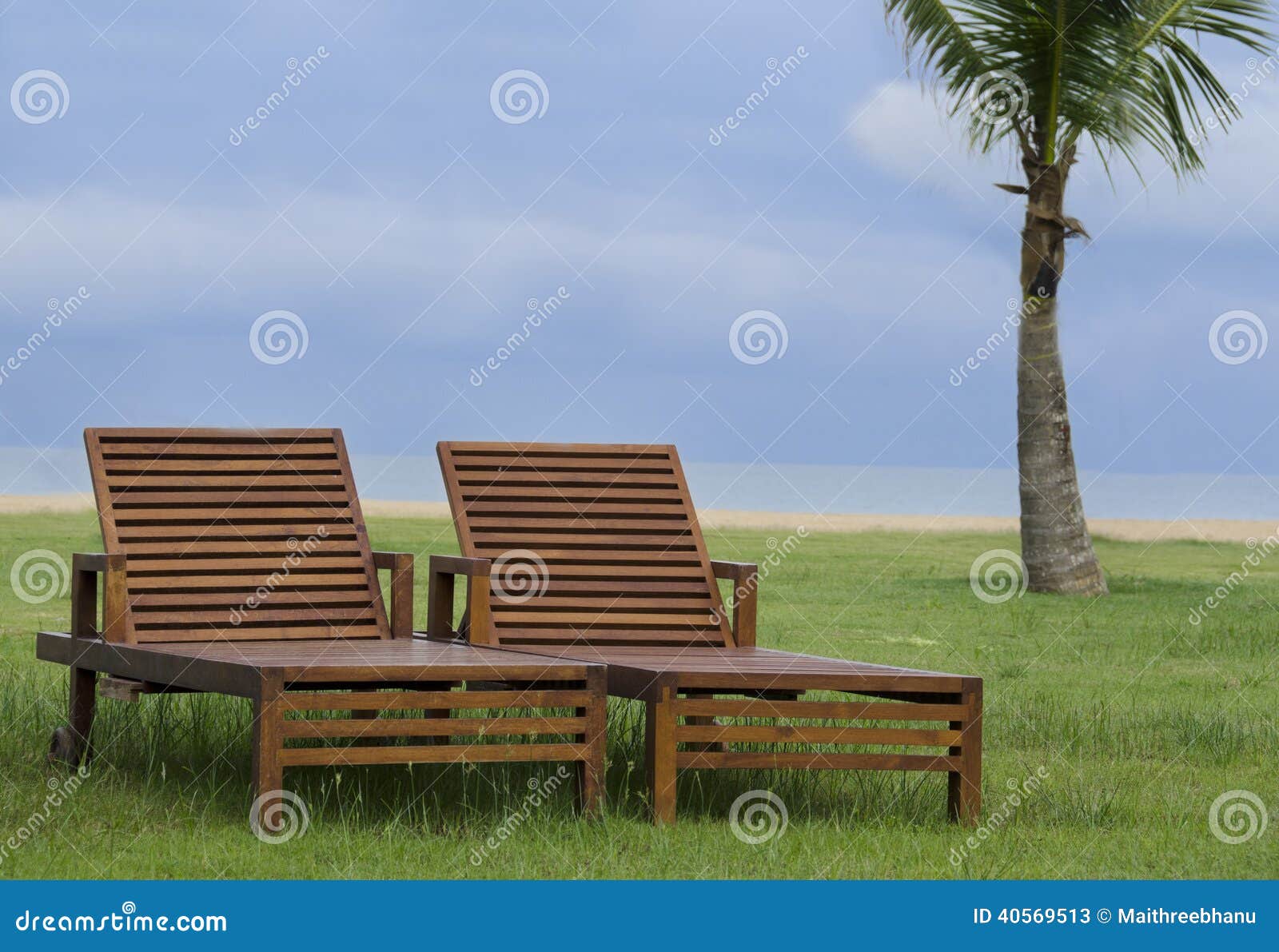 Two Beach chairs stock image. Image of coast, bliss, getaway - 40569513