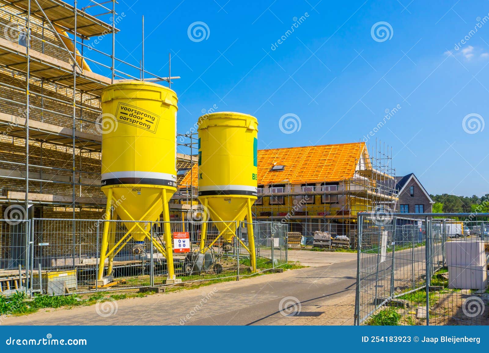 Two Beamix Cement Towers at a Construction Site, Rucphen, the ...