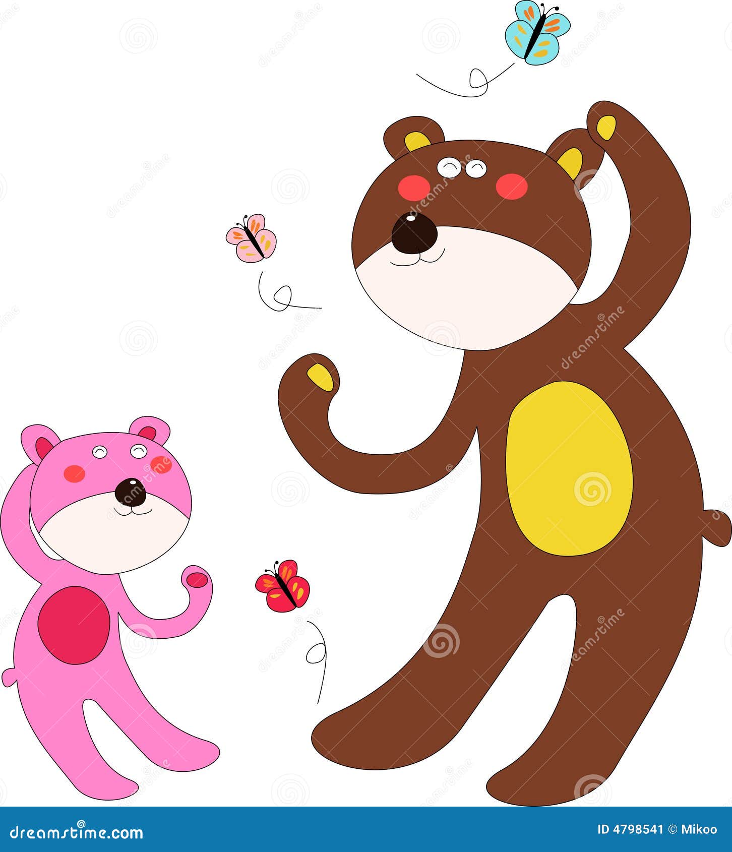 Two bear stock illustration. Illustration of cute, colorful - 4798541