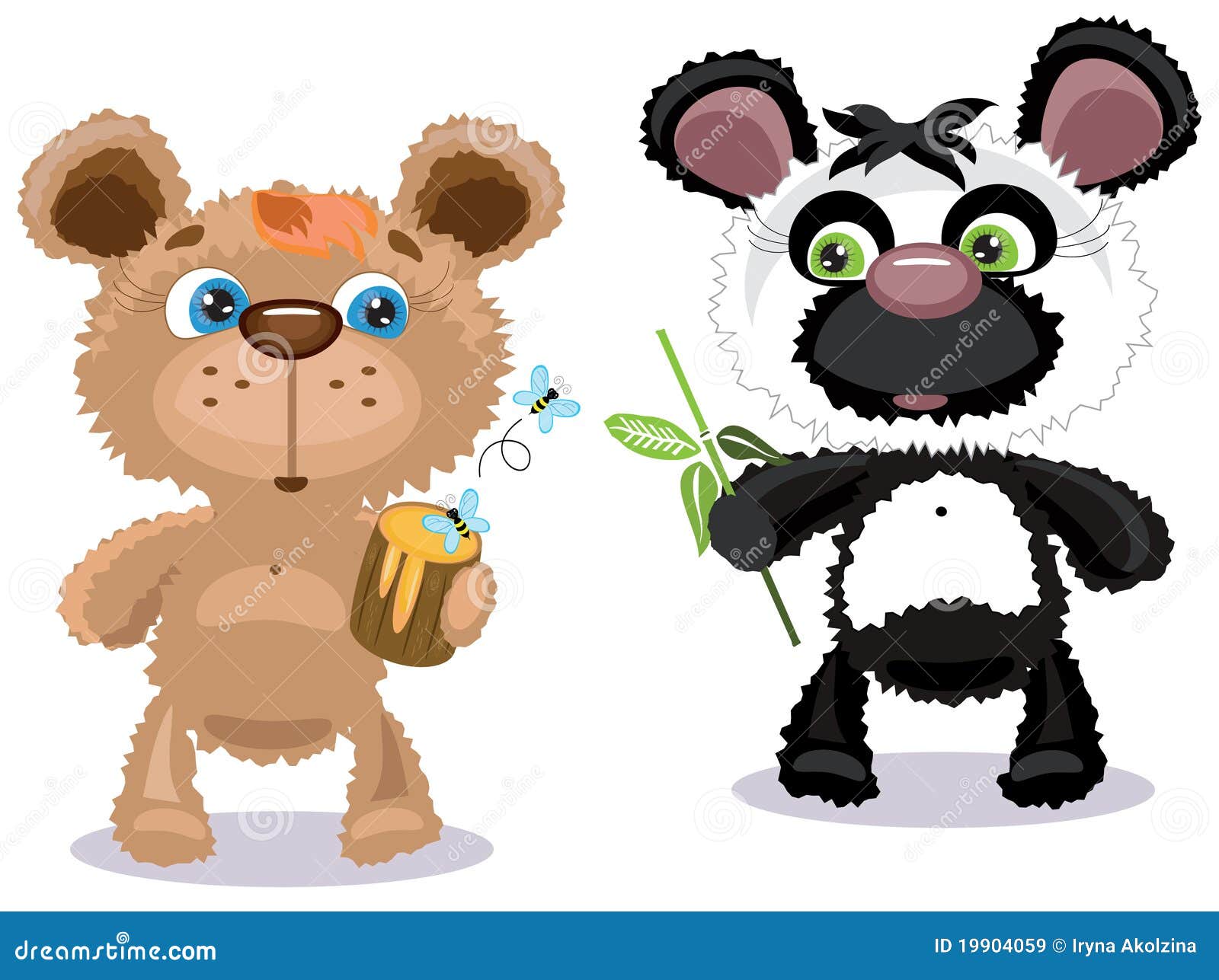 Two bears stock vector. Illustration of panda, friendship - 19904059