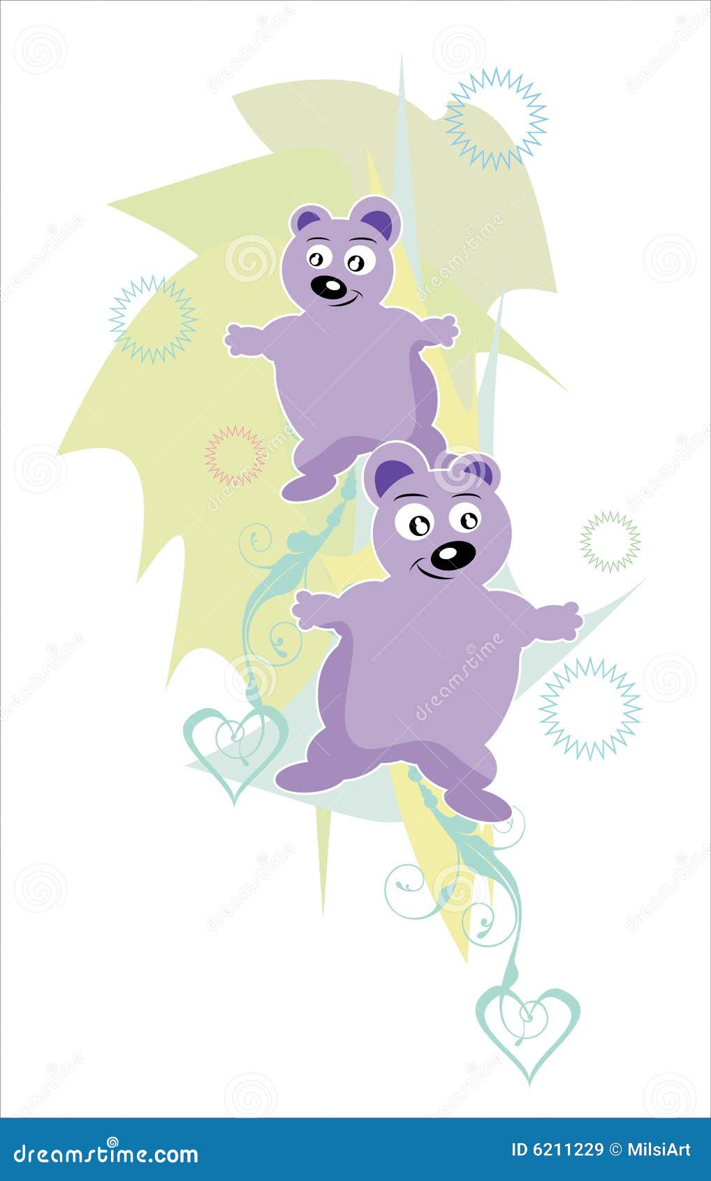 Two bears stock vector. Illustration of design, little - 6211229