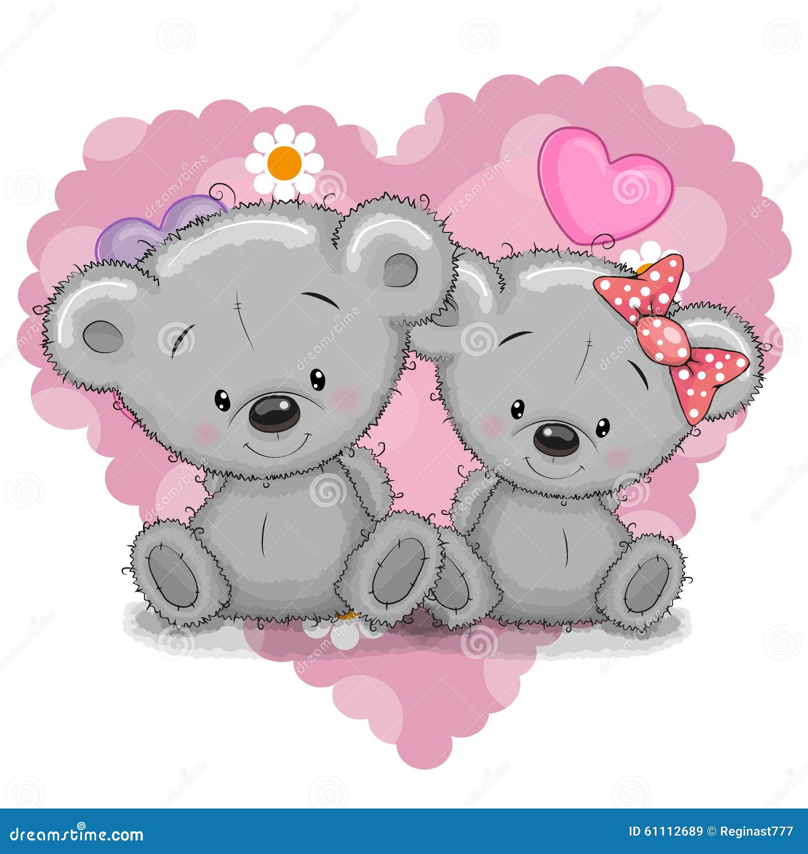 Two Bears stock vector. Illustration of heart, cheerful - 61112689