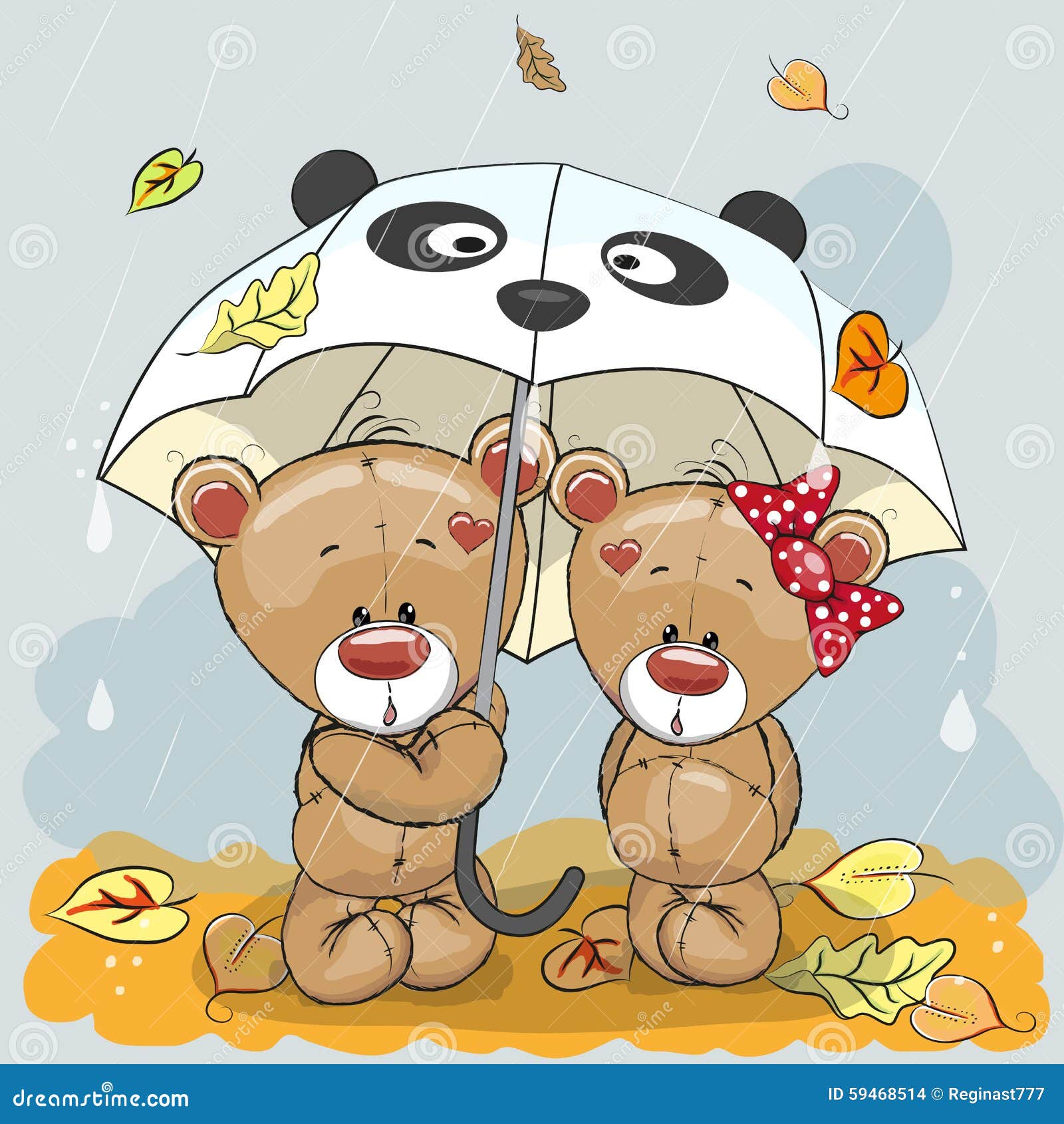Two bears stock vector. Illustration of greeting, happiness - 59468514