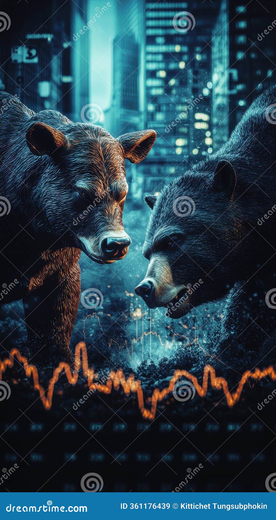 Two Bears Facing Each Other in a Natural Setting Showcasing Their ...