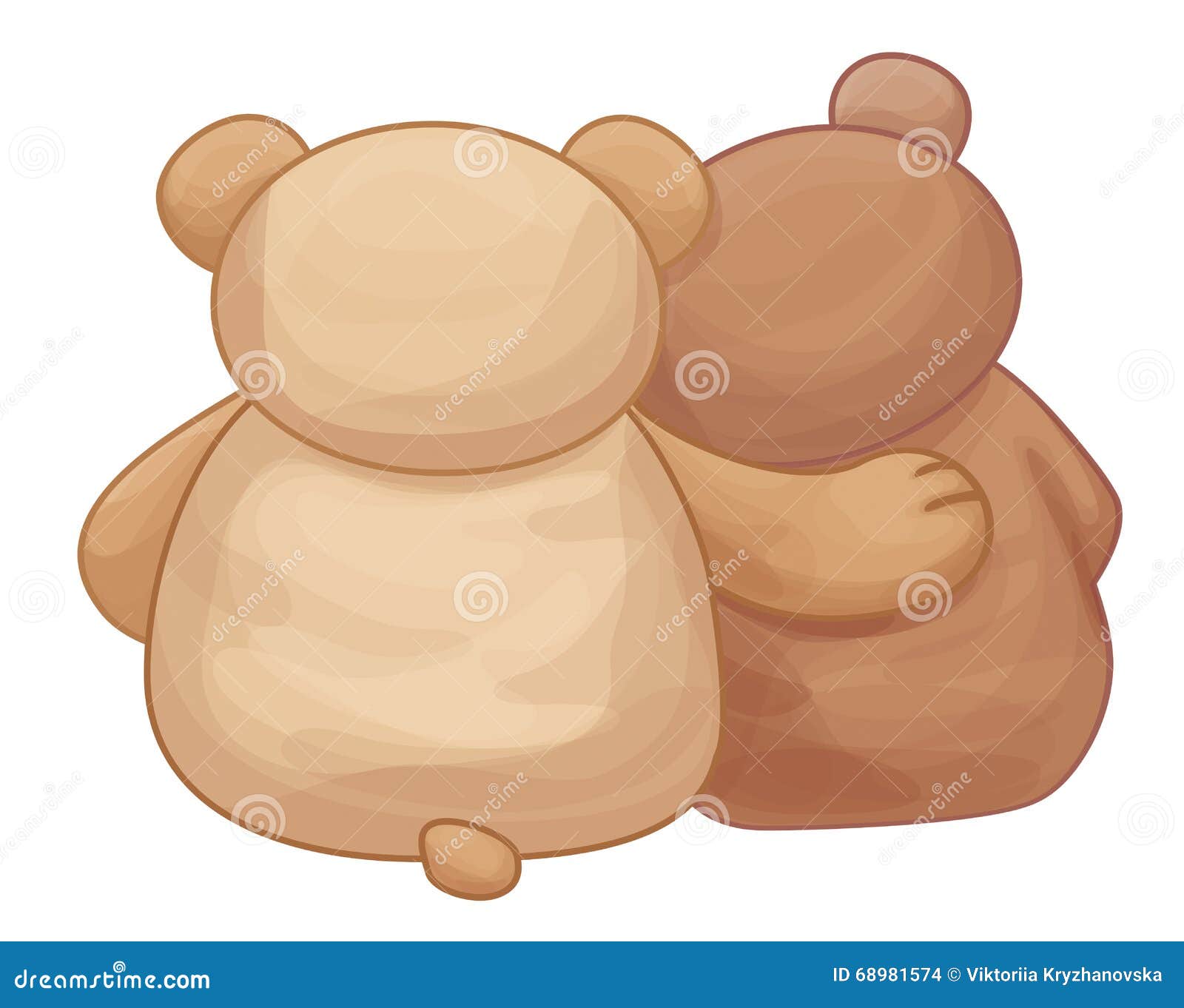 Two bears. stock vector. Illustration of friendship, cute - 68981574