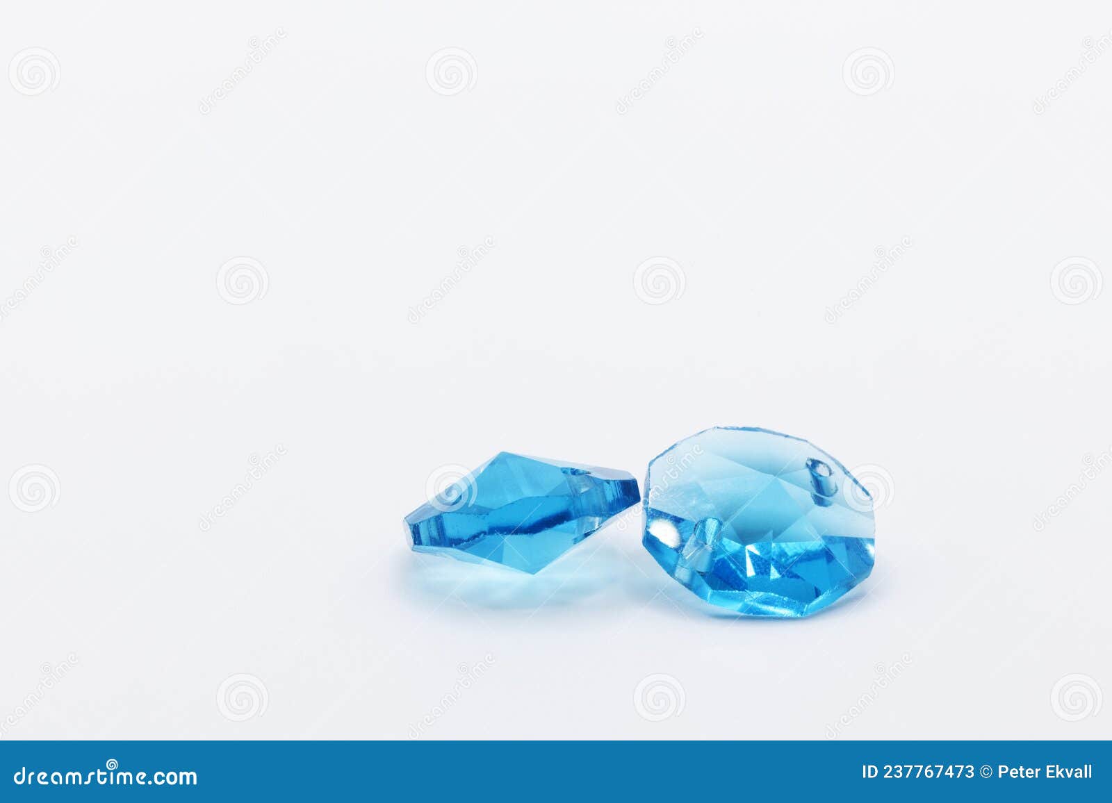 Two Beautiful Blue Crystals in Plastic Stock Image - Image of blue ...