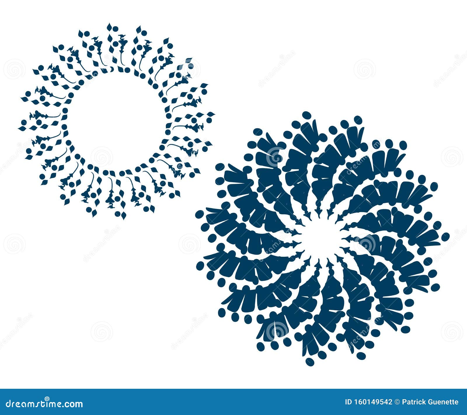 Two Blue Round Designs Vector or Color Illustration Stock Vector ...