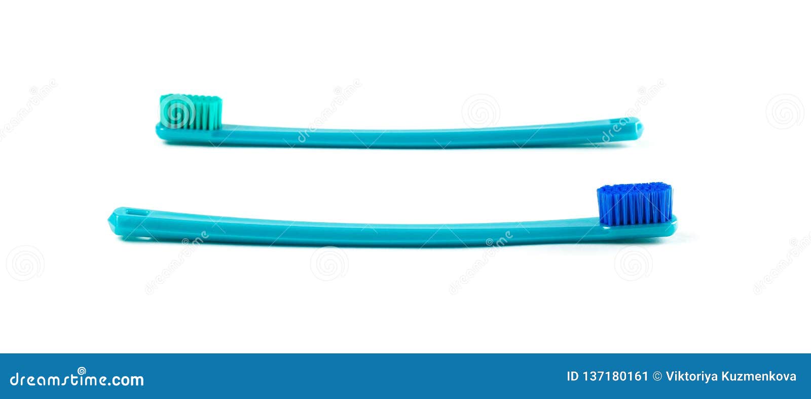Two Beautiful Blue Toothbrushes. Close Up Stock Image - Image of beauty ...