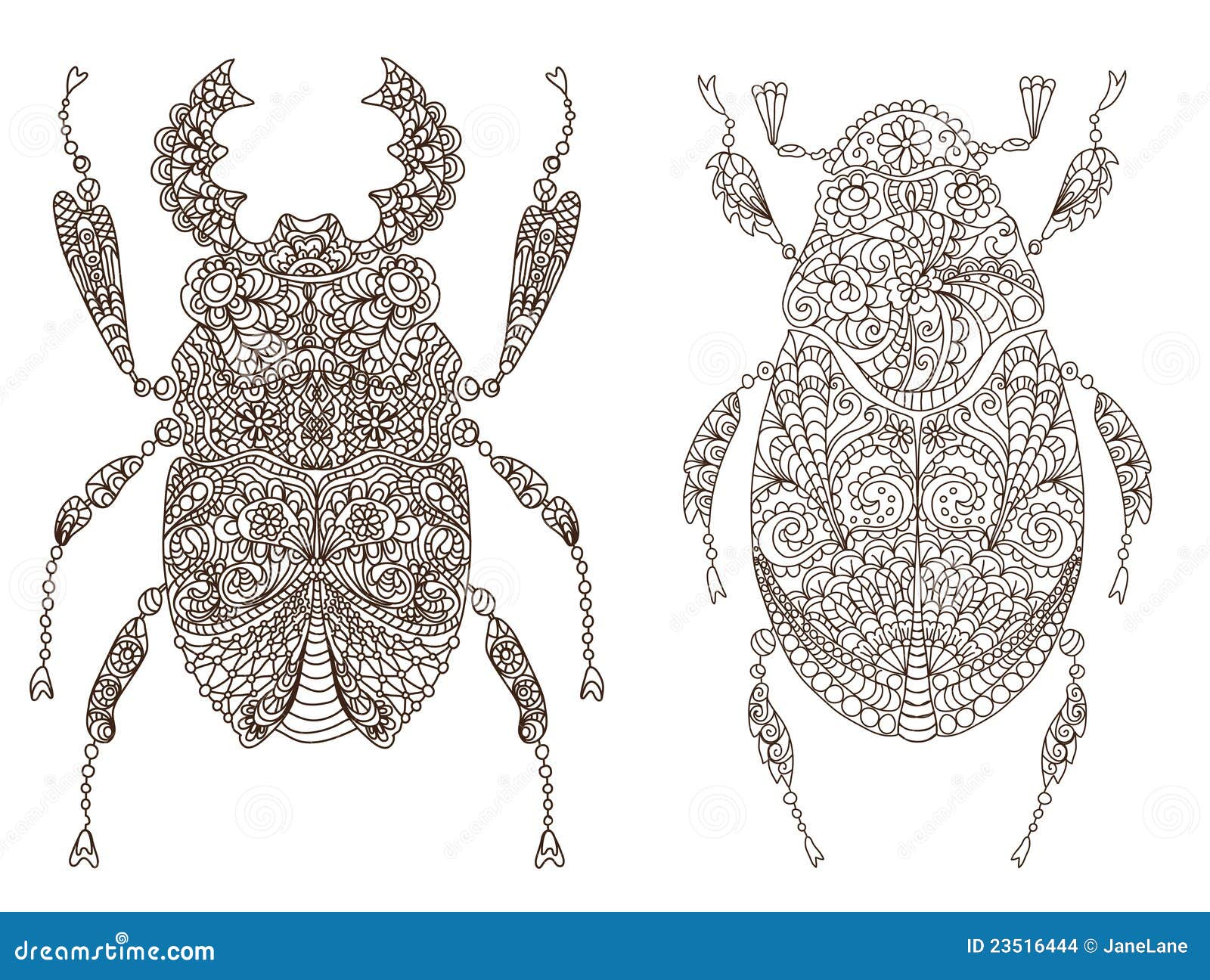 Two beautiful bugs stock illustration. Illustration of symbol - 23516444