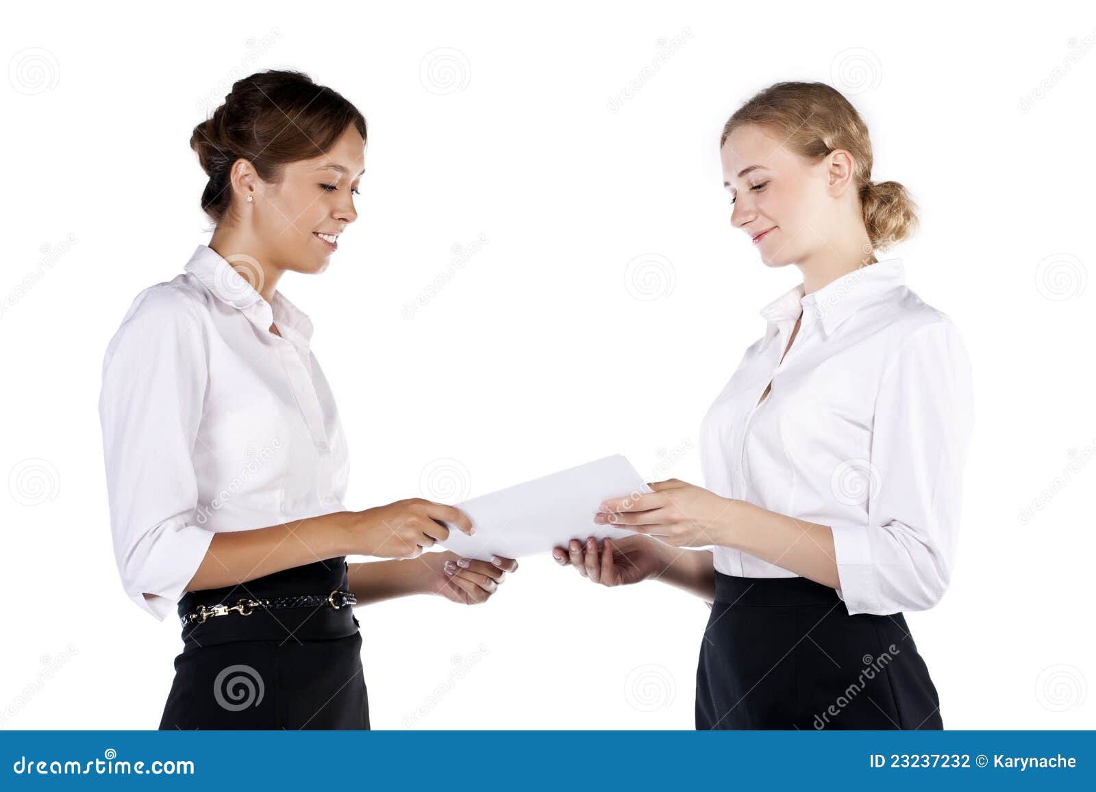 Two Beautiful Business Women Having Discussion Stock Photo - Image of ...