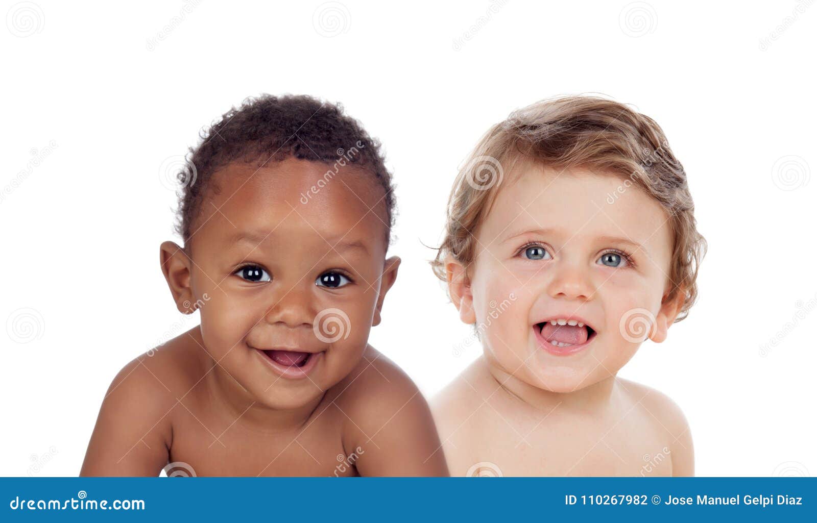 Two Beautiful Different Children Stock Photo - Image of isolated ...