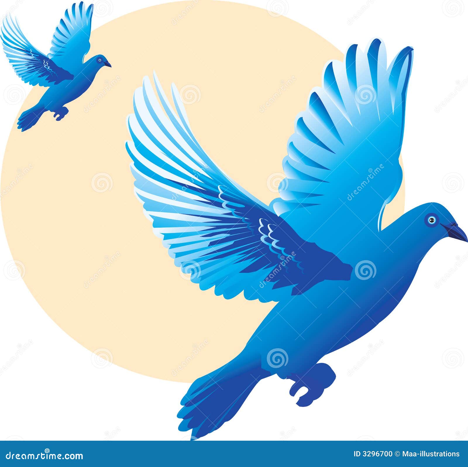 Two beautiful Dove stock vector. Illustration of birds - 3296700