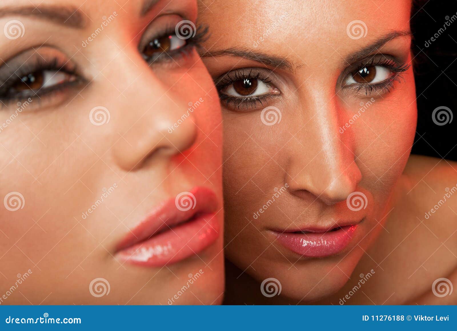 Two beautiful female faces stock photo. Image of friends - 11276188