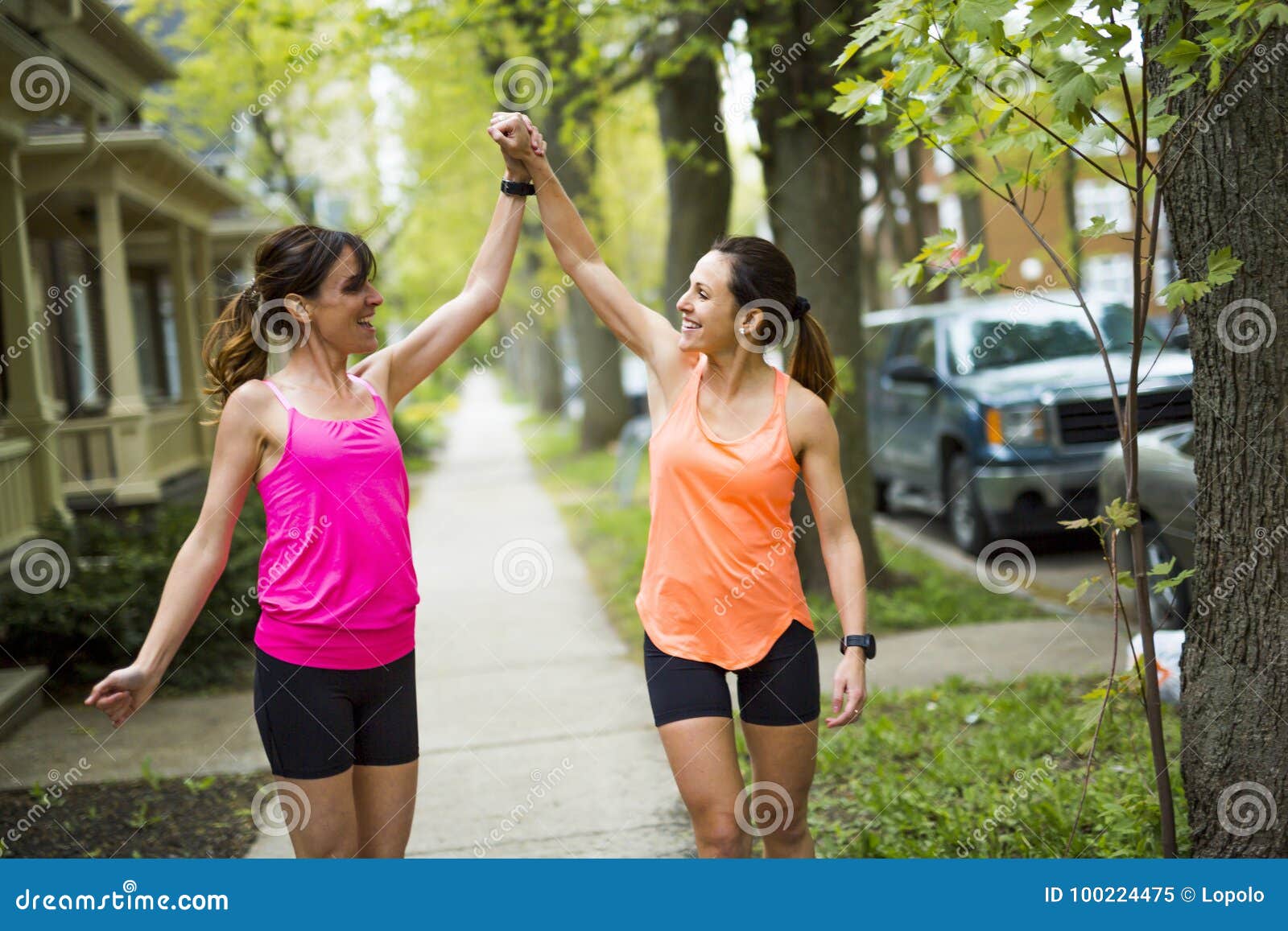 Two Beautiful Female Joggers Stock Image - Image of marathontraining ...