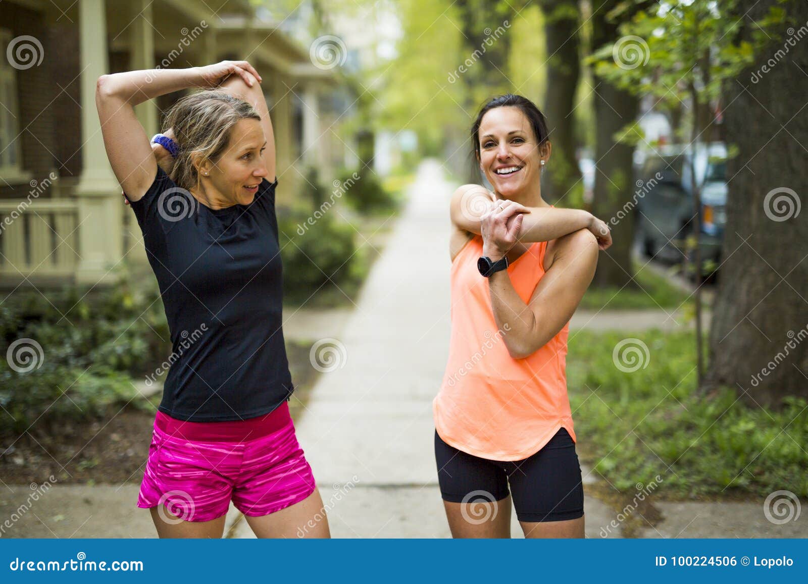Two Beautiful Female Joggers Stock Photo - Image of marathon, middle ...