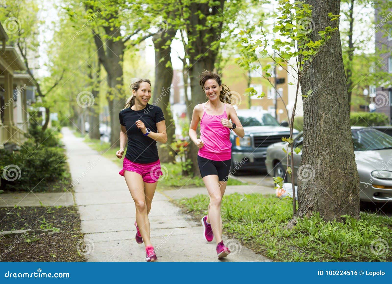 Two Beautiful Female Joggers Stock Photo - Image of outside, body ...