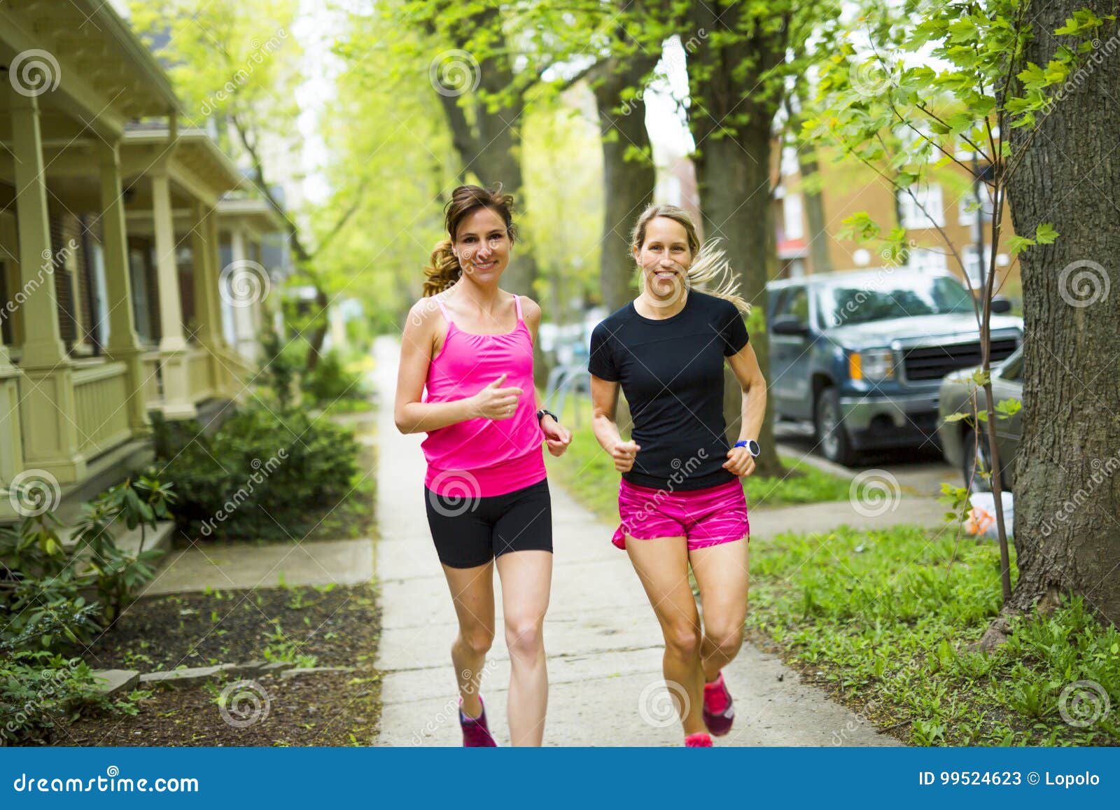 Two Beautiful Female Joggers Stock Image - Image of runner, morning ...