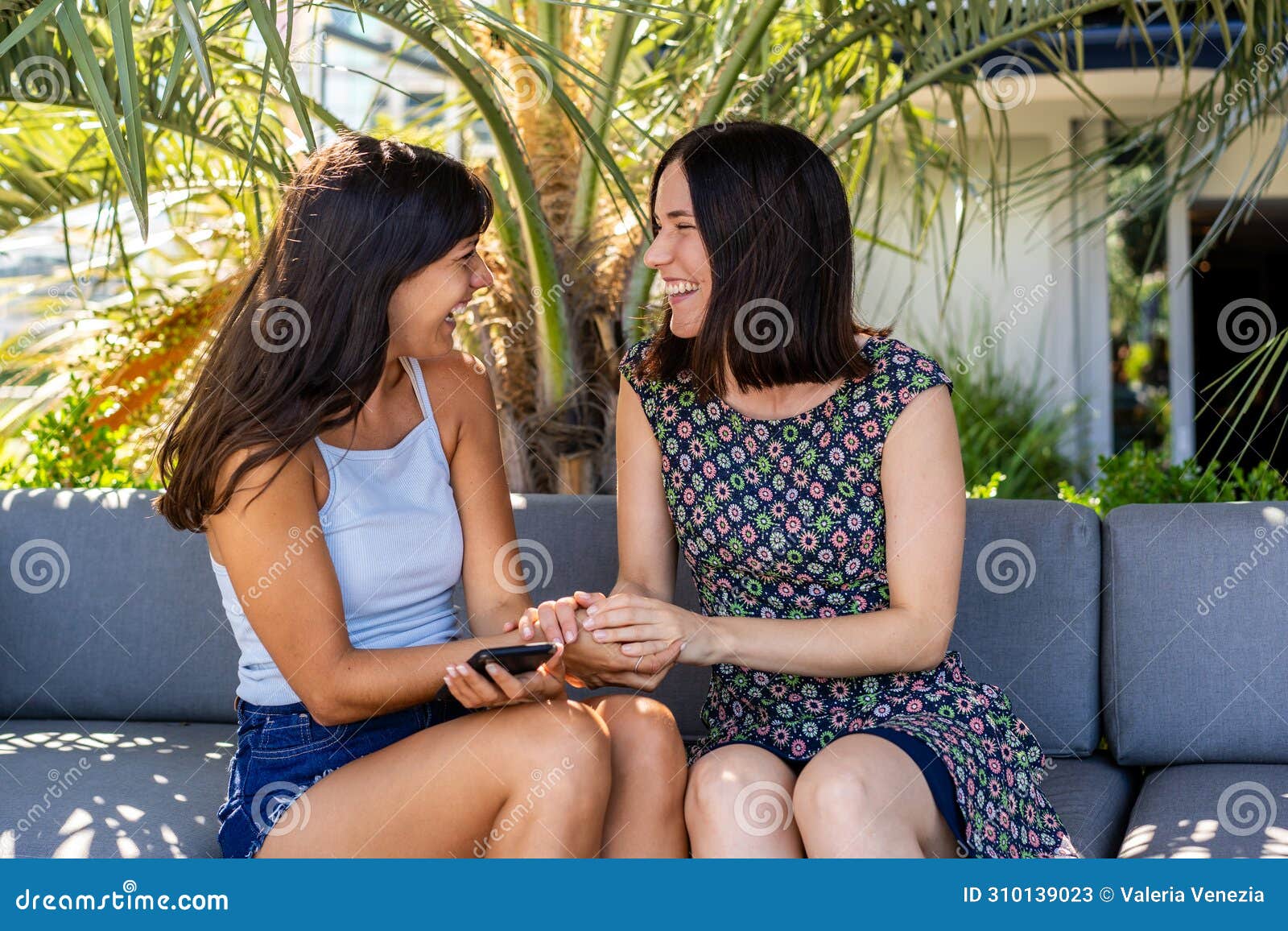 Two Beautiful Friends Having Fun Stock Image - Image of outdoors, happy ...
