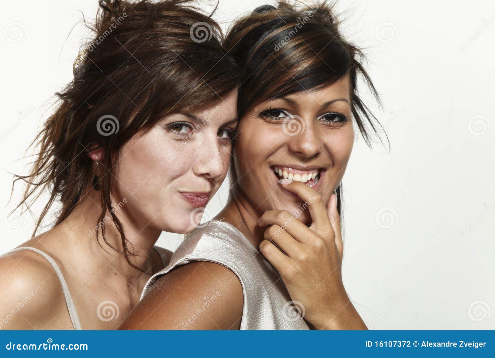 Two beautiful girl stock photo. Image of model, brunette - 16107372