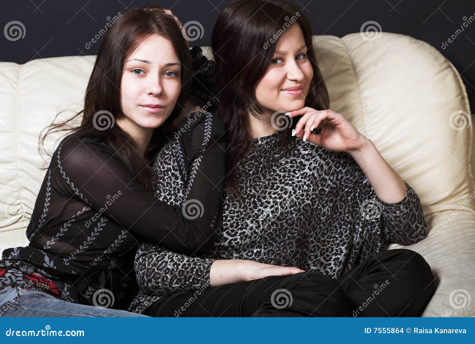 Two beautiful girls stock photo. Image of fashion, hair - 7555864