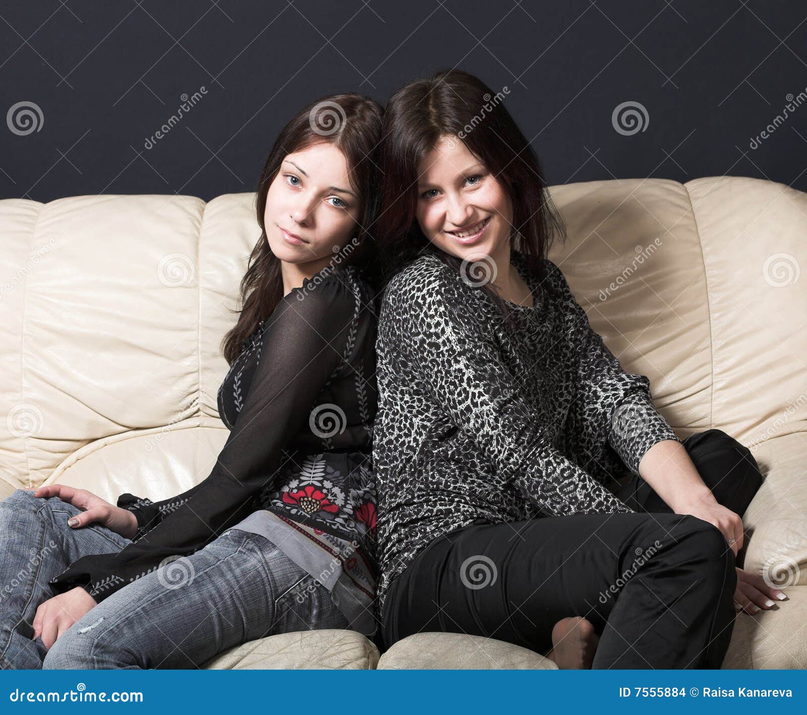 Two beautiful girls stock photo. Image of happiness, models - 7555884