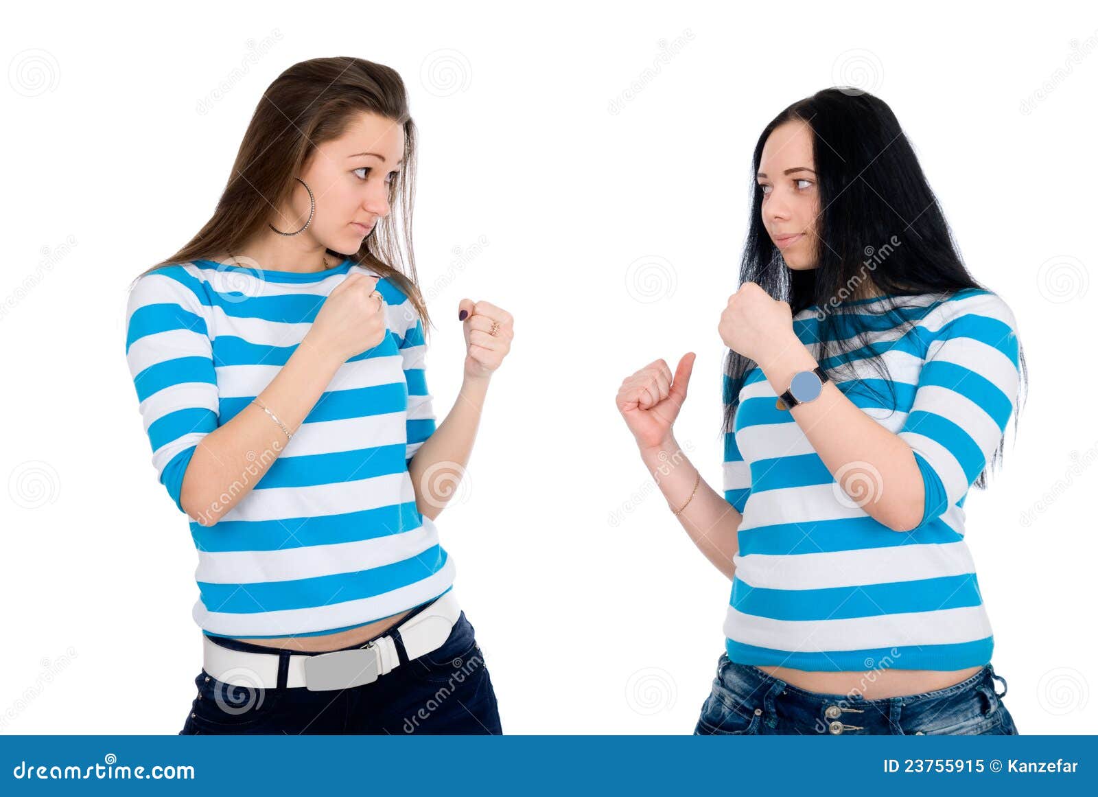 Two Beautiful Girls in Combat Rack Stock Image - Image of serious, face ...