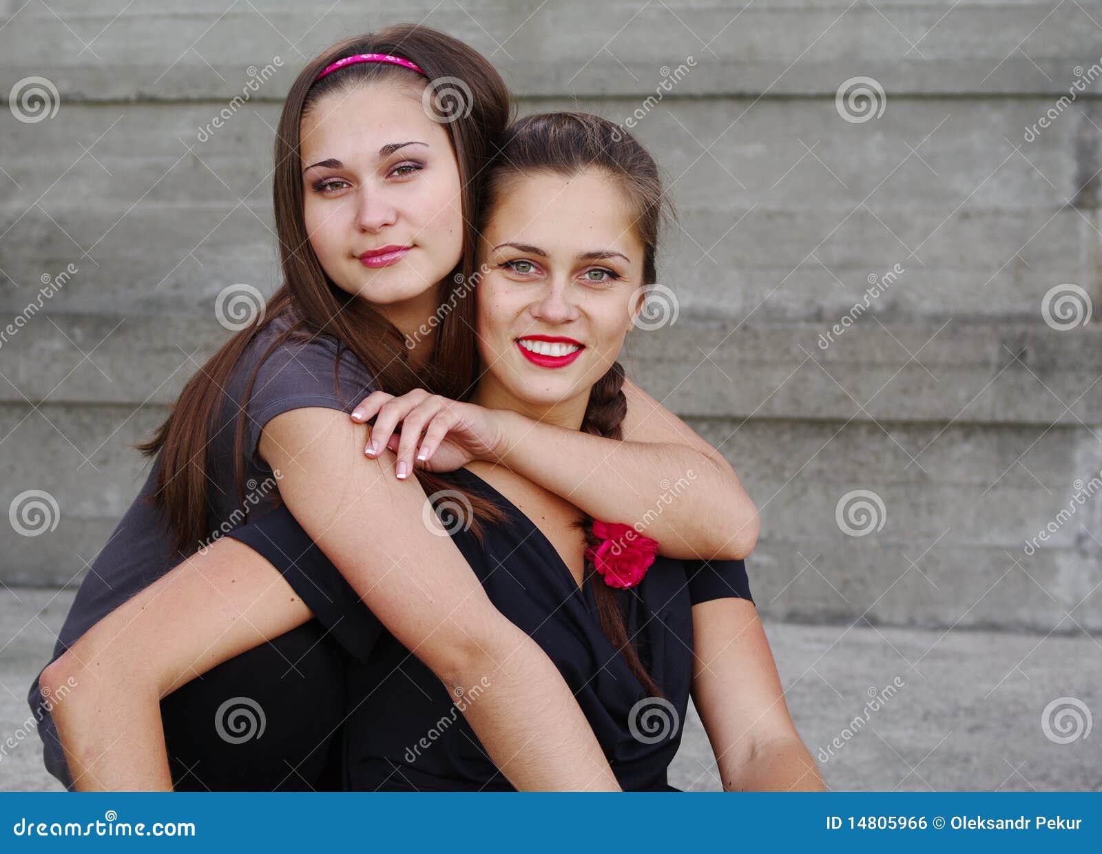 Two Beautiful Girls Hugging Stock Photo - Image of leggings, adult ...