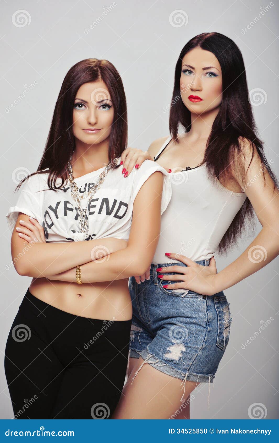 Two beautiful girls model stock photo. Image of blond - 34525850