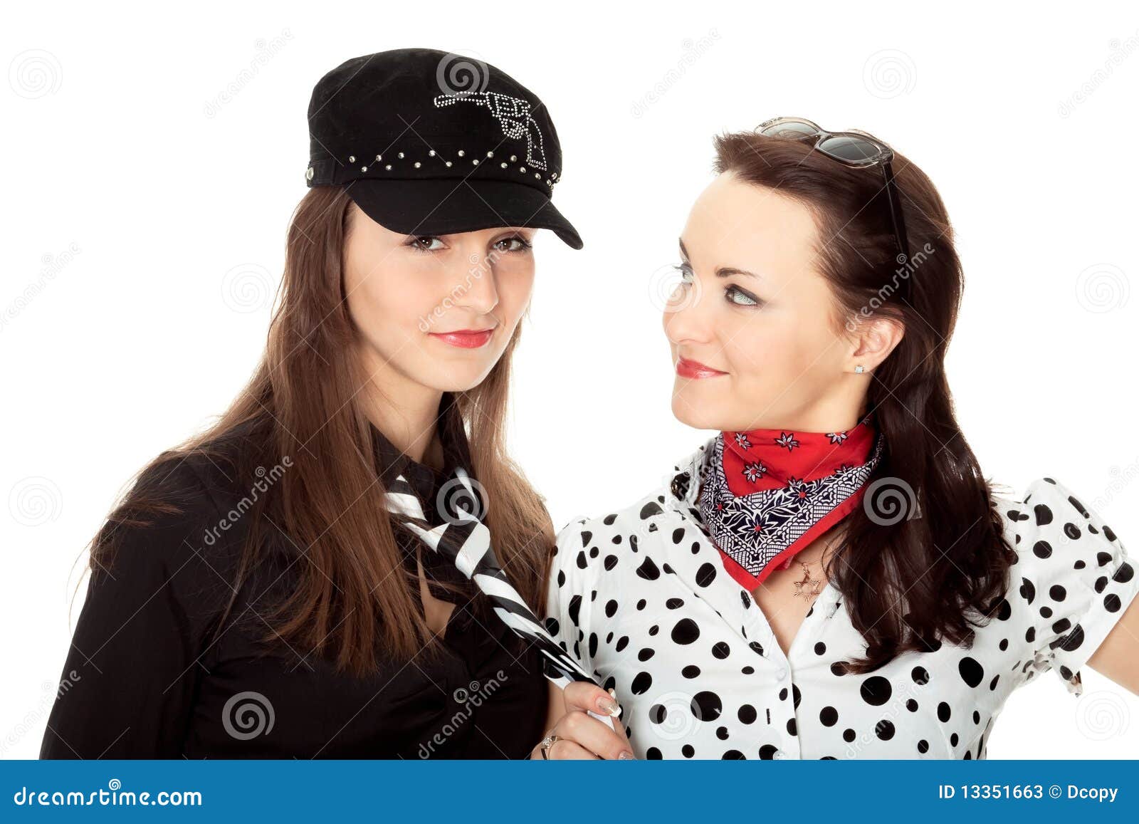 Two Beautiful Girls Portrayed Gangsters Stock Image - Image of criminal ...