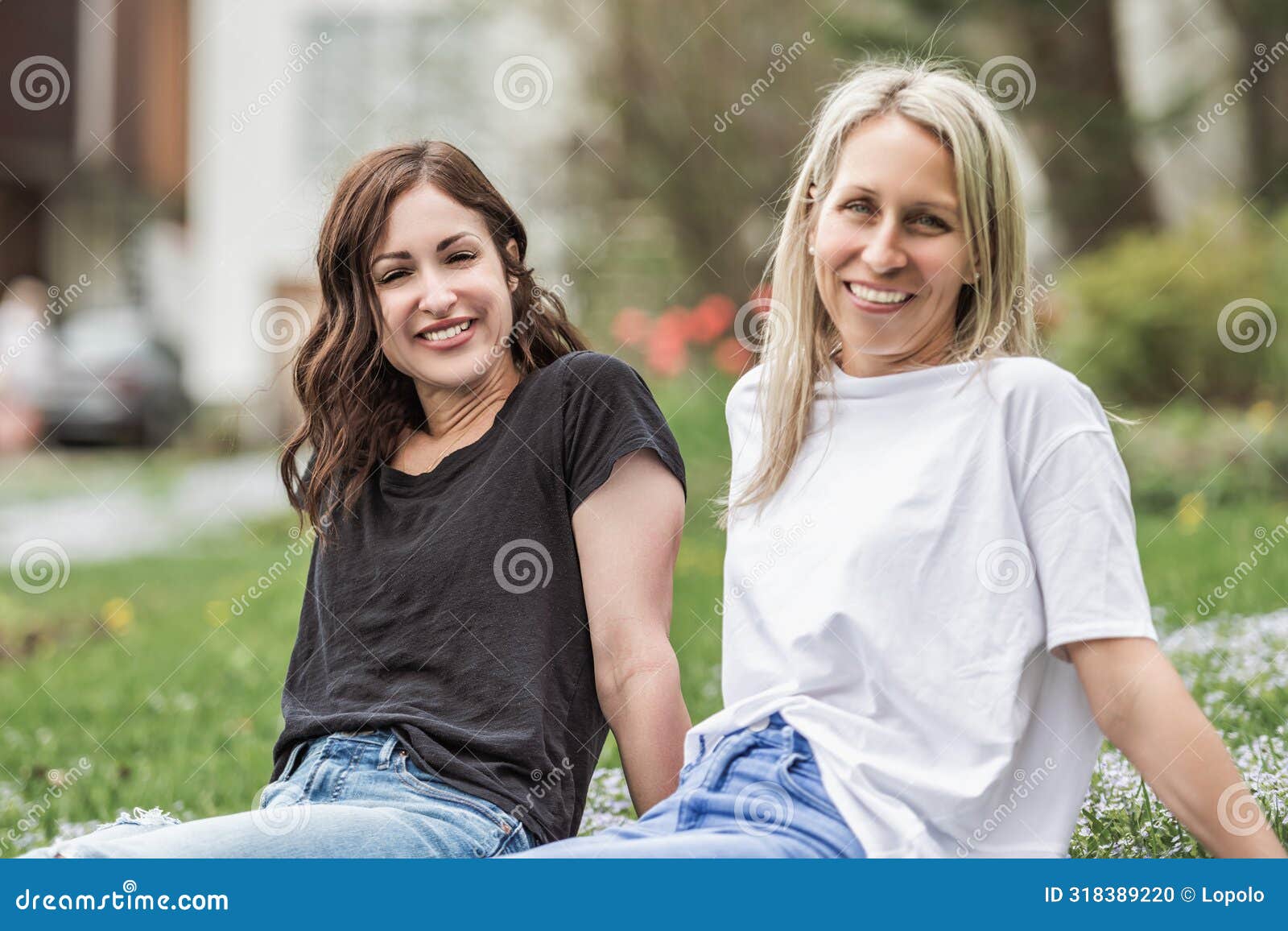 Two Beautiful Girls Together in a Park Stock Photo - Image of person ...