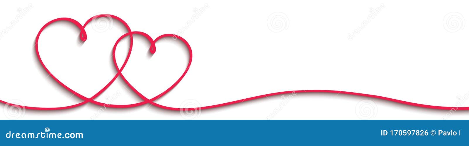 Two Beautiful Hearts with Shadows - Vector Stock Illustration ...