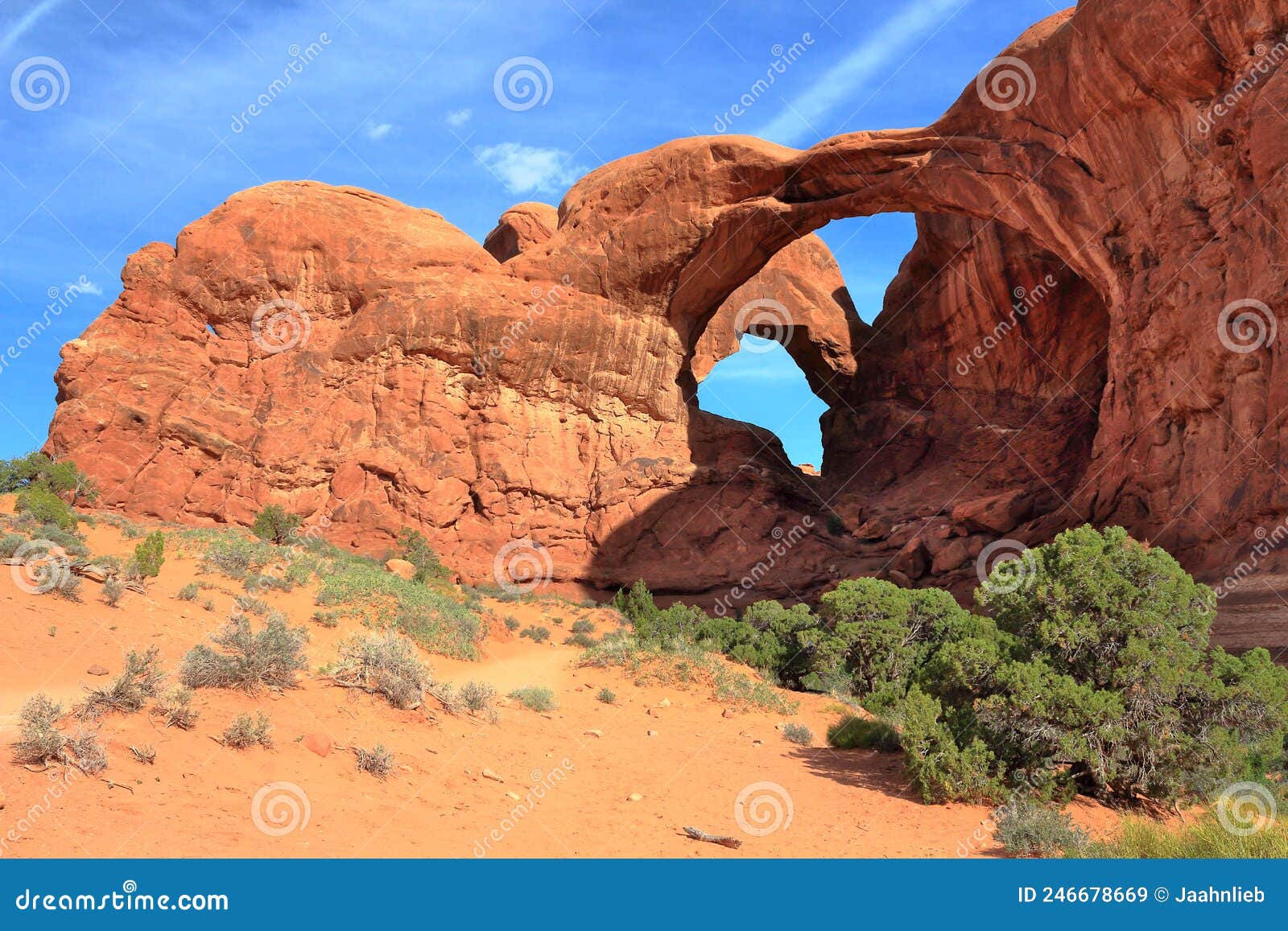 Arches National Park, Double Arch in Windows Section, Southwest Desert ...