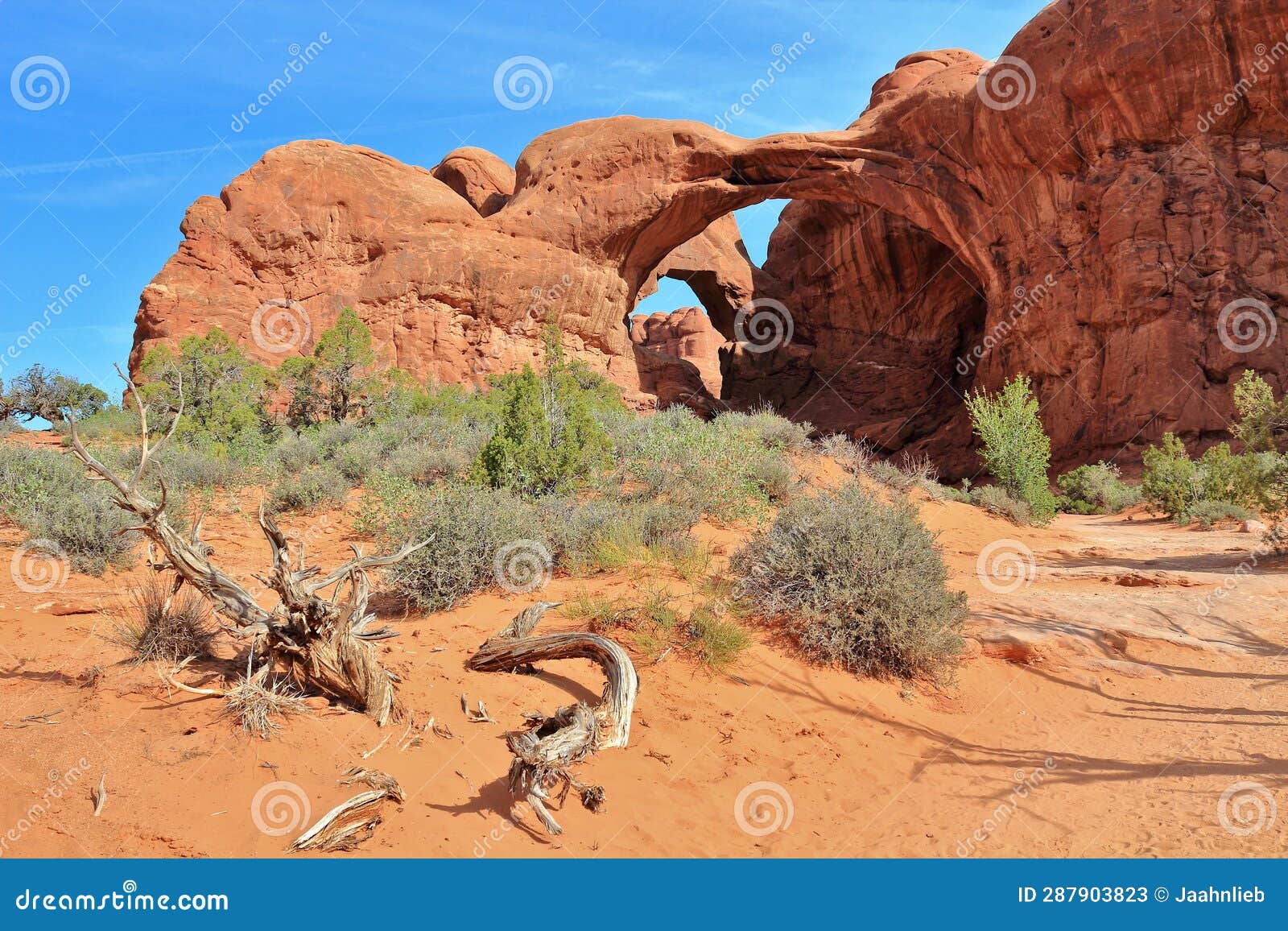 Arches National Park with Double Arch in Southwest Desert Landscape ...