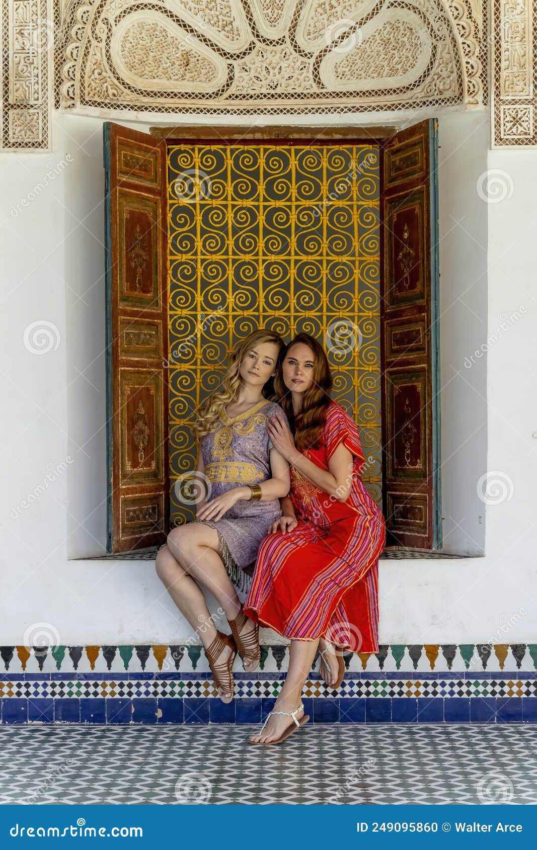 Two Beautiful Models Pose Outdoors in Morocco, Africa Stock Photo ...