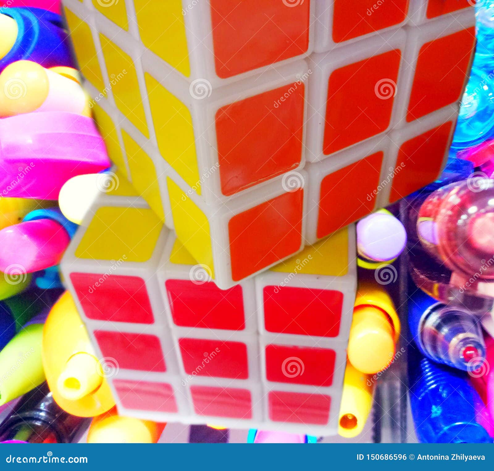 Two Beautiful Multi Colored Boolean Cube Editorial Photo Image Of