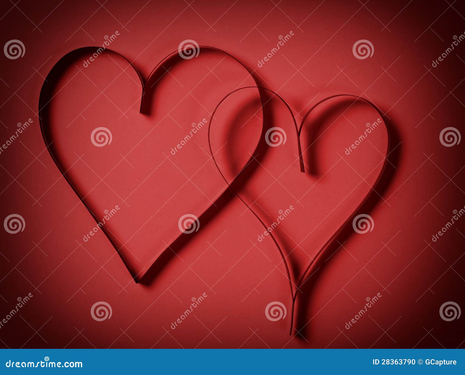 Two beautiful paper hearts stock photo. Image of romantic - 28363790