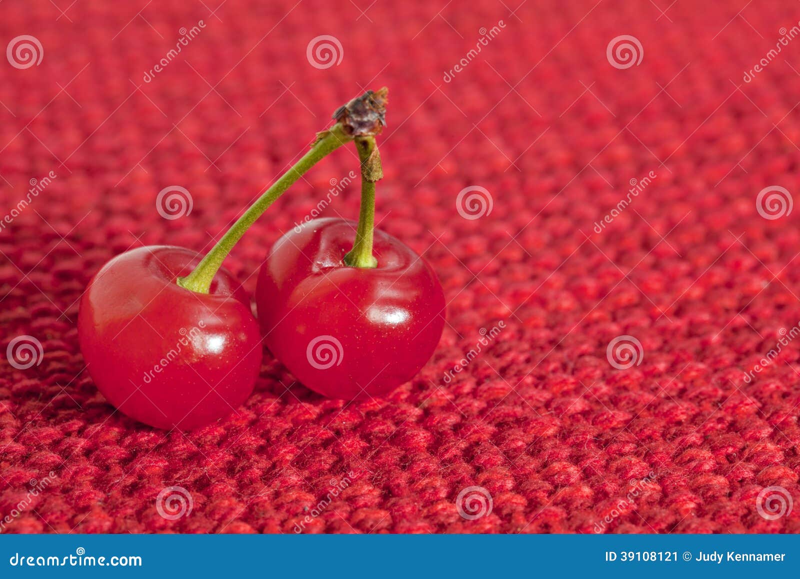 Two Beautiful Ripe Cherries Stock Image - Image of shiny, delicious ...
