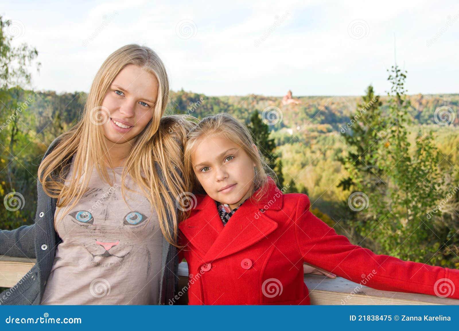 Two beautiful sisters stock image. Image of sisters, autumn - 21838475