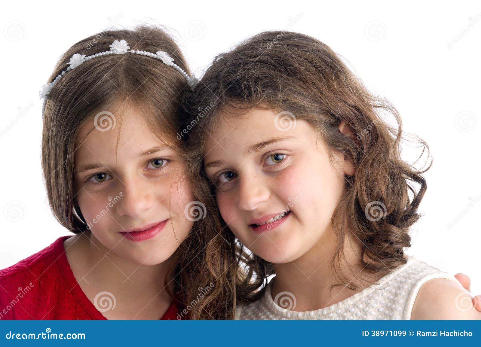 Two Beautiful Sisters Hugging Isolated Stock Image - Image of family ...