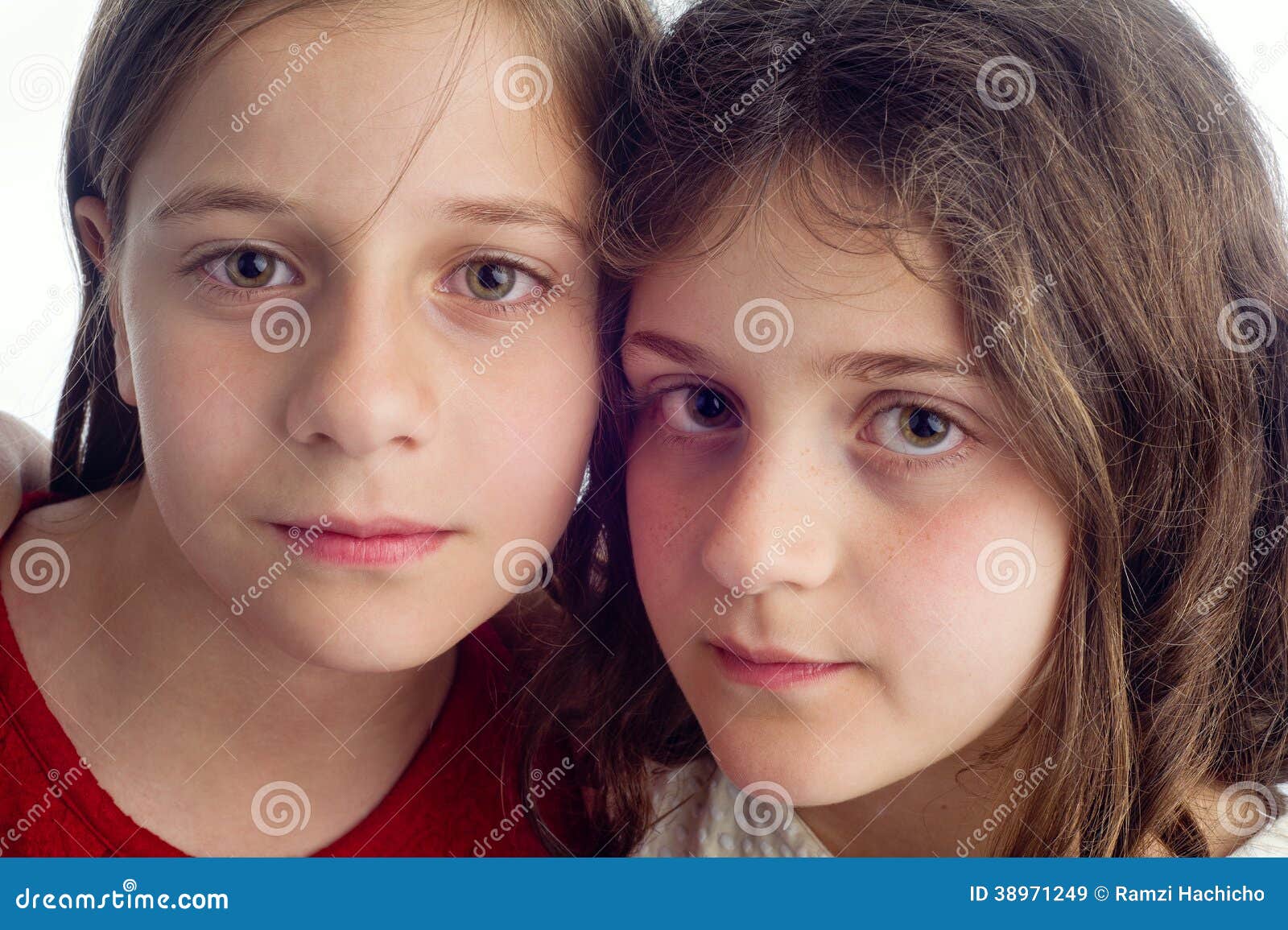Two Beautiful Sisters Hugging Isolated Royalty-Free Stock Photo ...