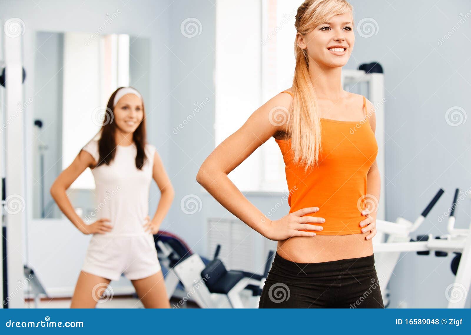 Two beautiful sportswomen stock photo. Image of girls - 16589048
