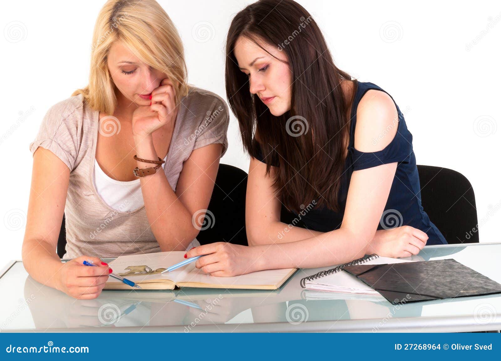 Two Beautiful Student Girls Stock Photo - Image of learn, girl: 27268964
