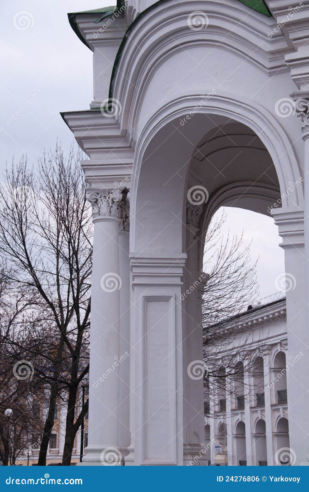 Two Beautiful White Columns of the Old Building. Stock Photo - Image of ...
