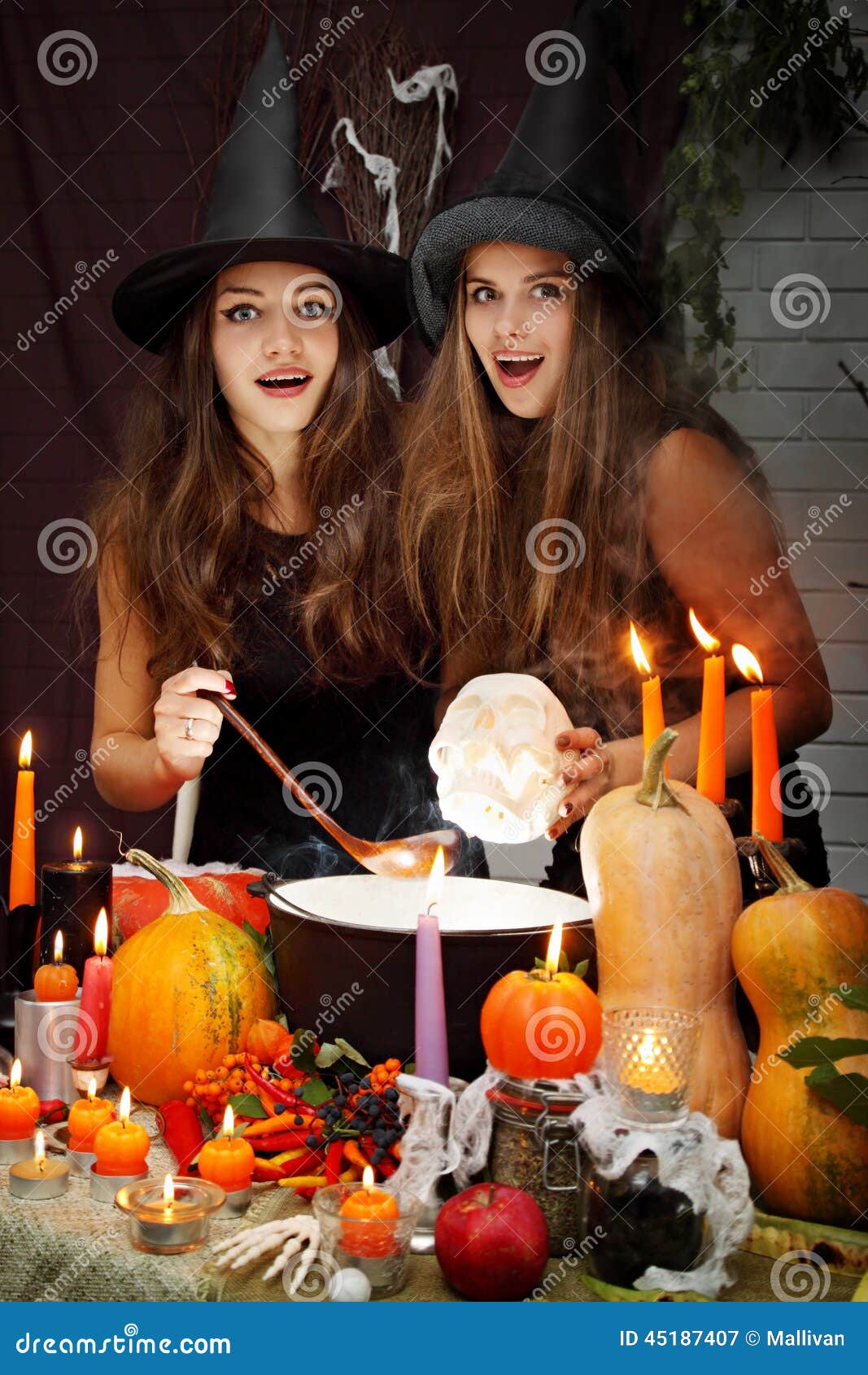 Two beautiful witches stock image. Image of night, magic - 45187407