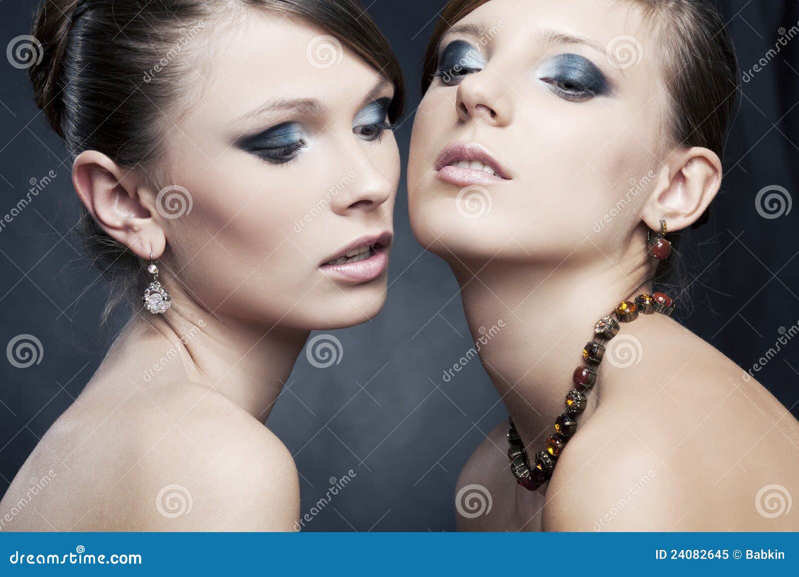 Two Beautiful Woman with Jewelry Stock Image - Image of elegance ...
