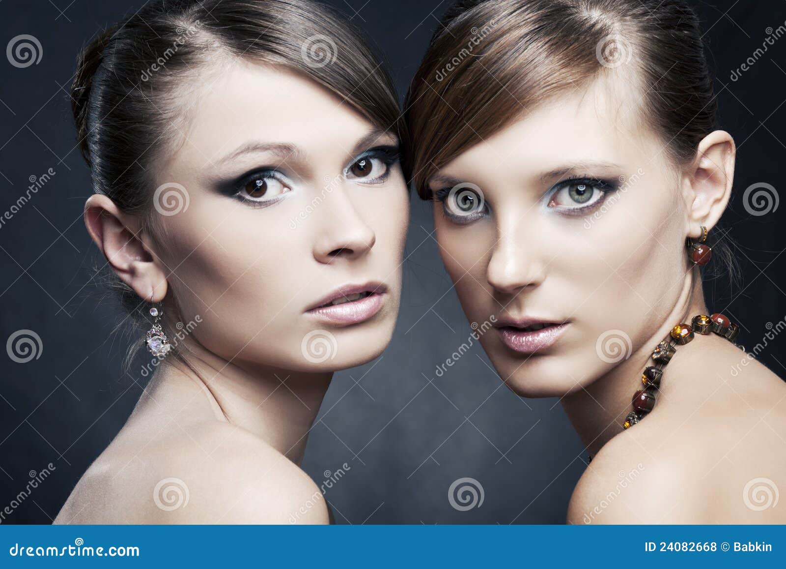 Two Beautiful Woman with Jewelry Stock Photo - Image of groomed ...