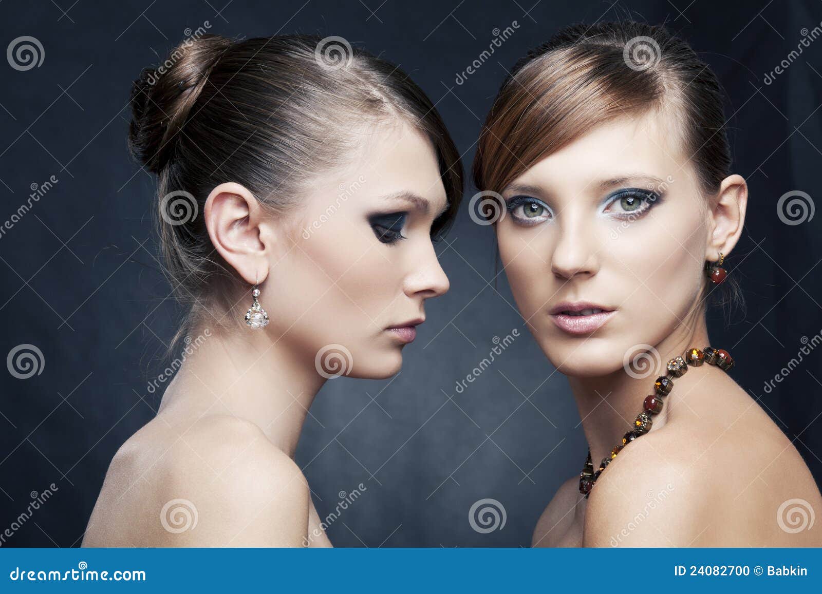 Two Beautiful Woman with Jewelry Stock Photo - Image of model, glamour ...